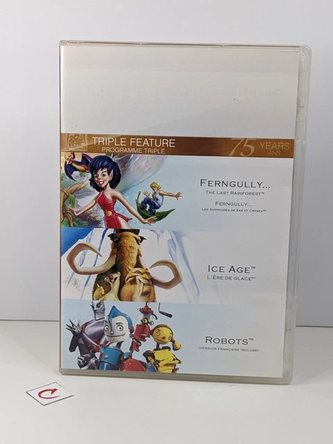 FERNGULLY ICE AGE Robots Triple Feature 75 Years (DVD 3 Disc Set) $18. ...