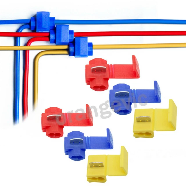 50/100PCS T-TAPS ELECTRIC Wire Cable Crimp Connectors Quick Splice ...