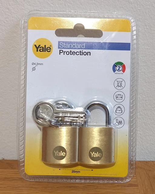 Padlocks 60mm Yale Classic Outdoor Solid Brass Padlock (Long Shackle ...