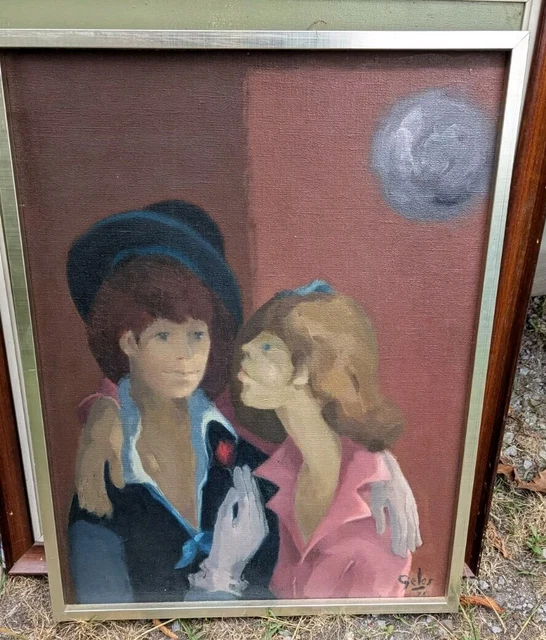 SUPERBE HUILE SUR toile signée Gelos (Pays Basque) Les complices ...