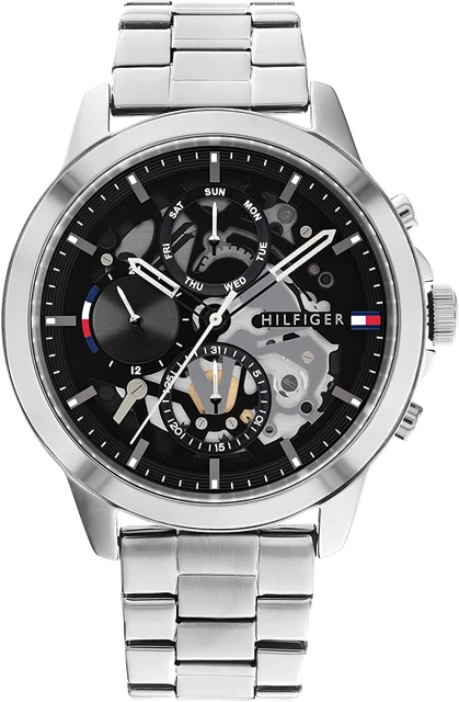 MONTRE HOMME TOMMY Hilfiger Henry 1710477 cadran noir squelette EUR 157 ...