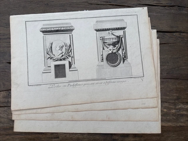DELAFOSSE JEAN-CHARLES, 4 Blatt mit Seulen 1760 EUR 10,00 - PicClick DE