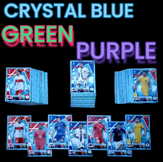 TOPPS UEFA EURO 2024 Match Attax -- BLUE CRYSTAL - GREEN - PURPLE ...