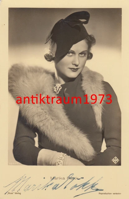 MARIKA RÖKK ORIGINAL Autogramm signierte Ross Postkarte 30er Jahre Nr. 287 EUR 24,00 - PicClick DE