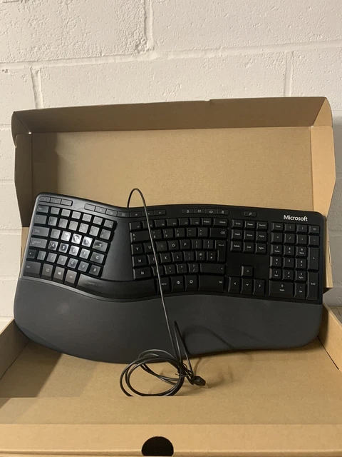 MICROSOFT ERGONOMIC USB Wired Keyboard - Black £35.00 - PicClick UK