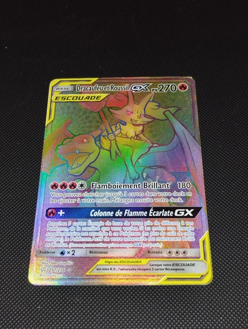 CARTE POKÉMON DRACAUFEU Et Roussil GX Secrète Fantôme Escouade 251/236 ...