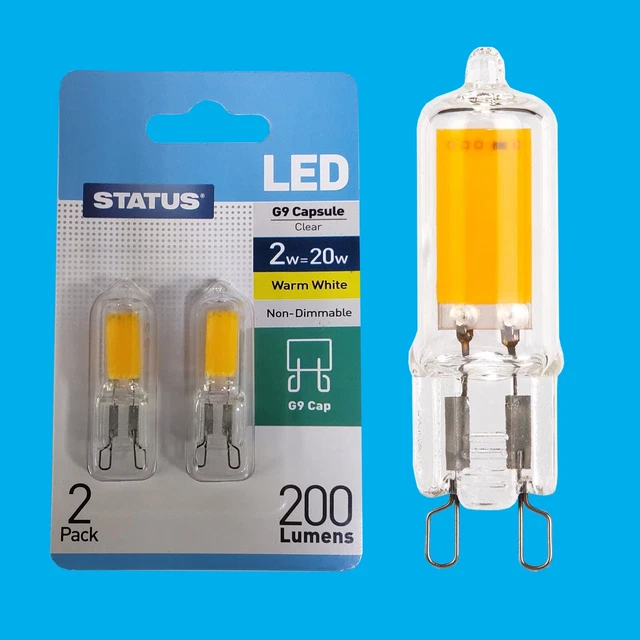 1X 2W G9 SMD LED Capsule Ampoule 200 Lumen Halogène Remplacement 200 Lm ...