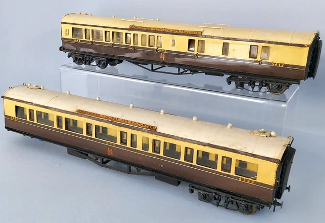 O GAUGE KIT BUILT Pair of GWR Brown/Cream Coaches - For Restoration £84 ...