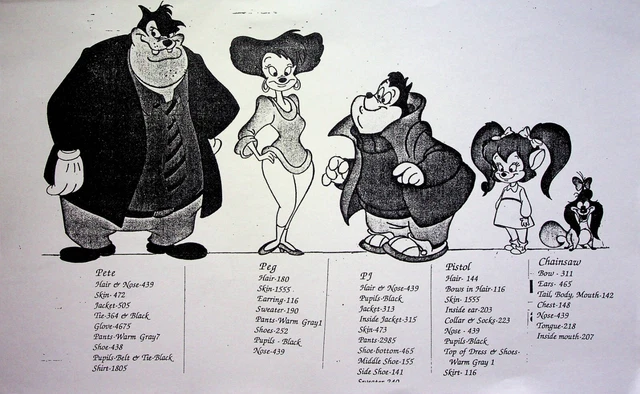 DISNEY GOOF TROOP 1991 Production FESTER Studio Model Cel Copy Guide ...