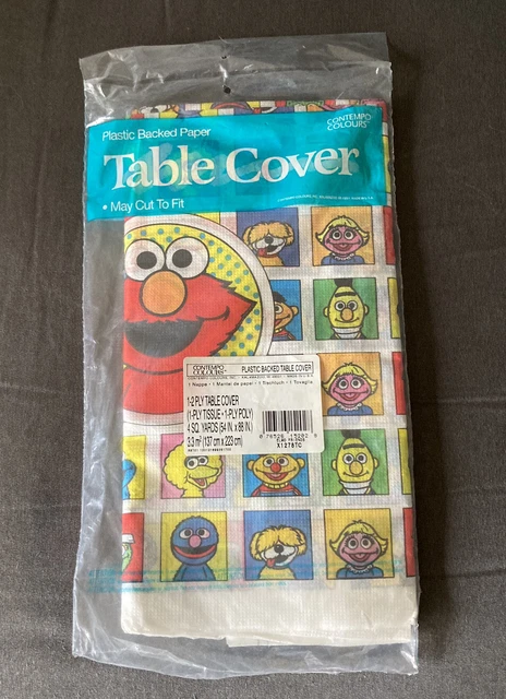 VINTAGE SESAME STREET Elmo Plastic Lined Party Table Cloth £5.57 ...