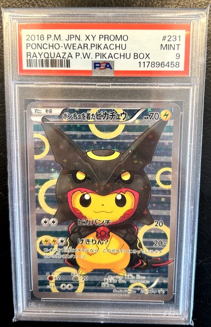 POKEMON PIKACHU PONCHO-WEARING Rayquaza 2016 JPN XY Promo #231 PSA 9 ...