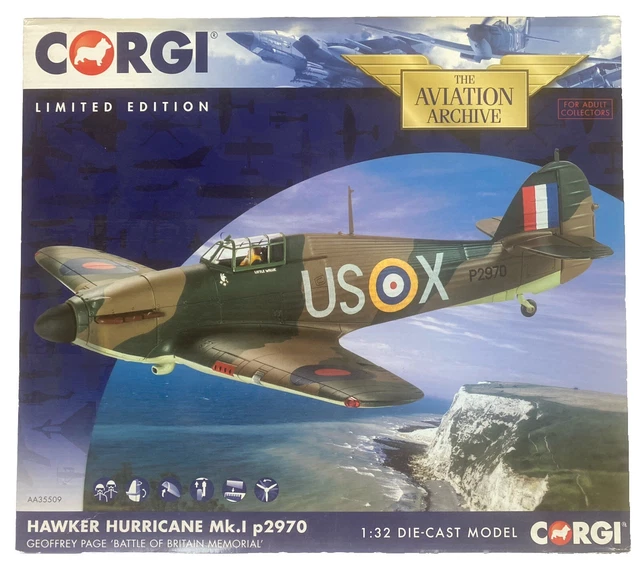 CORGI AVIATION 1:32 Hawker Hurricane MK1 AA35509 Battle Of Britain ...