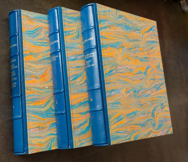 CHARLES BAUDELAIRE 3 tomes cuir sous emboitage Ed. Sauret Ill. Léonor ...