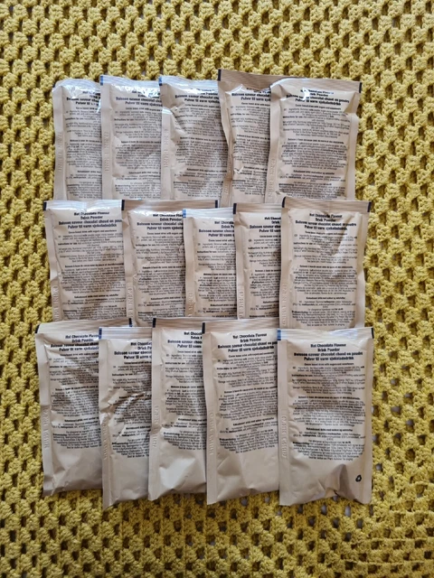 15 X BRITISH Army Ration Pack Hot Chocolate Sachets - Camping - Hiking ...