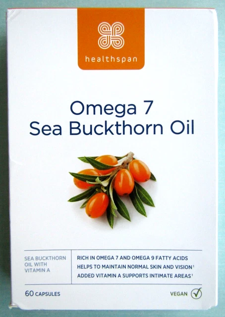 HEALTHSPAN OMEGA 7 Sea Buckthorn Oil 60 Capsules £19.49 Expiry 02/2026 ...