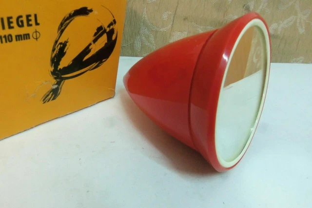 NOS CLASSIC BULLET ROUND PLASTIC RED MIRROR AUSTIN MINI HEALEY SPRITE ...