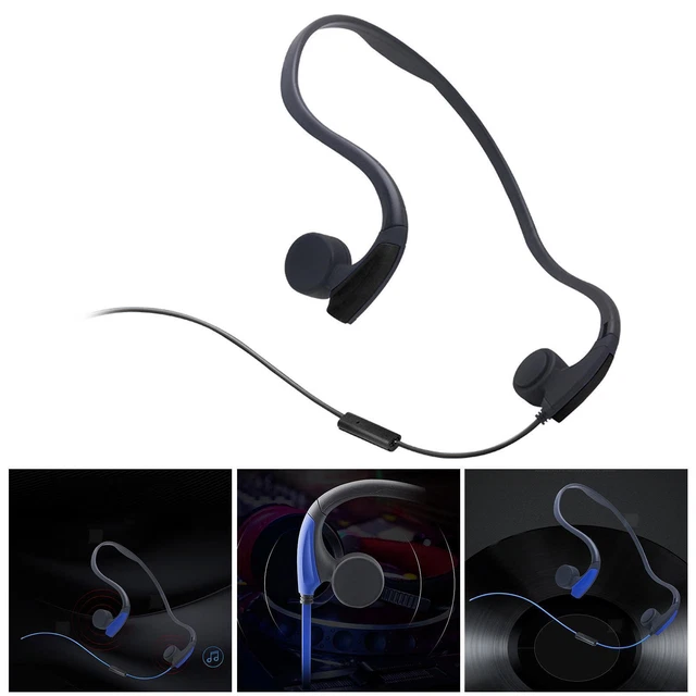 BONE CONDUCTION WIRED Headset Voice Control with Mic Shock Bass for ...