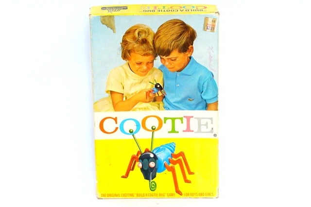 1949 COOTIE BUILD A Cootie Bug Board Game #200 Schaper Rare Children ...