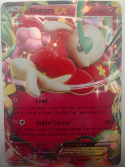 POKEMON EVOLUTIONS CARD (NEW) MISS PRINT FLORGES-ELORGES EX UNTRA RARE ...