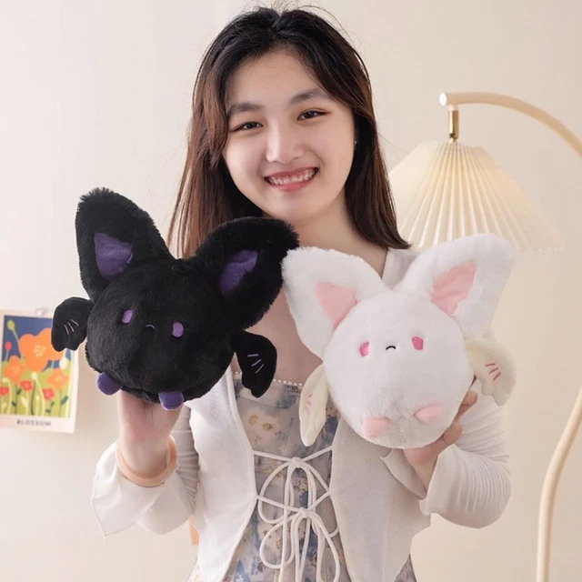 NEW PLUSH BAT Doll Black/White Devil Plush Doll Kawaii Bat Stuffed Toy ...