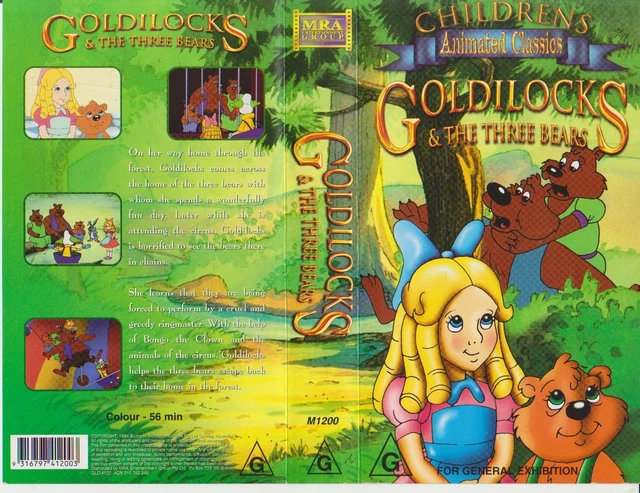 GOLDILOCKS & THE Three Bears - 1991 RARE Vhs Australian Made Animation ...