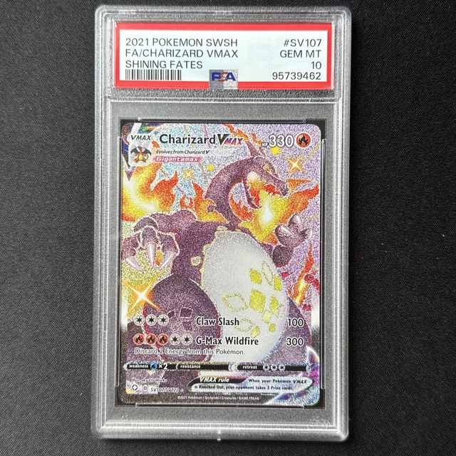 2021 POKEMON SWSH Shining Fates Charizard VMAX #SV107 Full Art Shiny ...