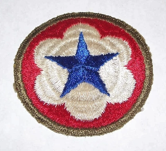 ORIGINAL CUT-EDGE WW2 Army Service Forces Circular Weave Od Border ...