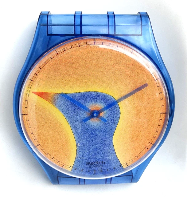 MONTRE MAXI SWATCH Jean-Michel Folon Vintage Swiss Watch Nineties Wall ...