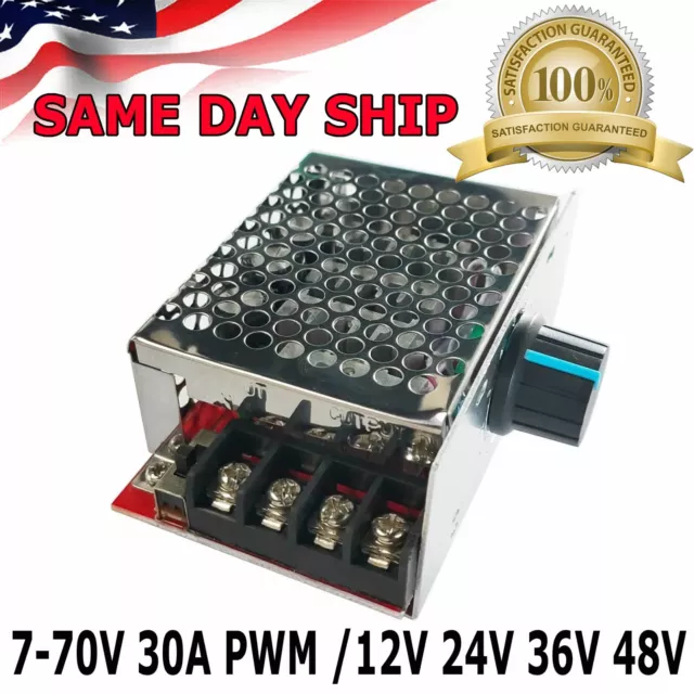 7-70V 30A PWM DC Motor Speed Controller Switch Control 12V 24V 36V 48V ...
