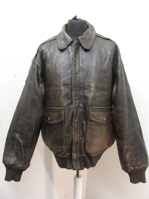VINTAGE AVIREX ACES Usaf Issue A-2 Leather Flight Bomber Jacket Size ...