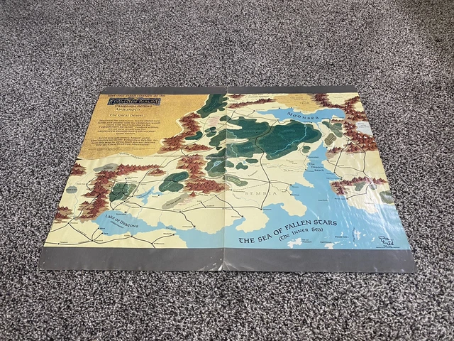 VINTAGE 1987 TSR Dungeons & Dragons D&D MAP Only - Forgotten Realms ...