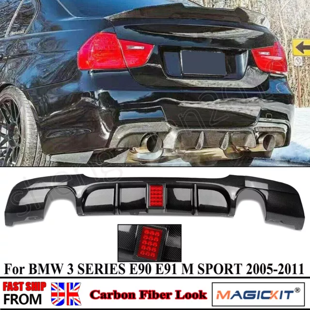 CARBON FIBRE LOOK FOR BMW E90 E91 335i M SPORT REAR DIFFUSER F1 STYLE ...