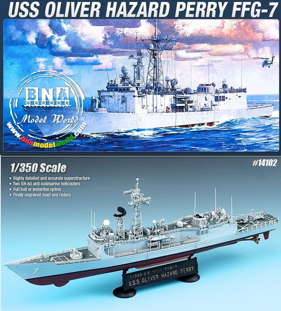 ACADEMY MODEL KIT 1/350 USS Oliver Hazard Perry FFG-7 -US Guided ...