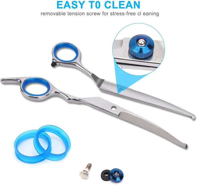 DOG CAT GROOMING Scissors, Pet Grooming Scissor with Safety round Tip ...