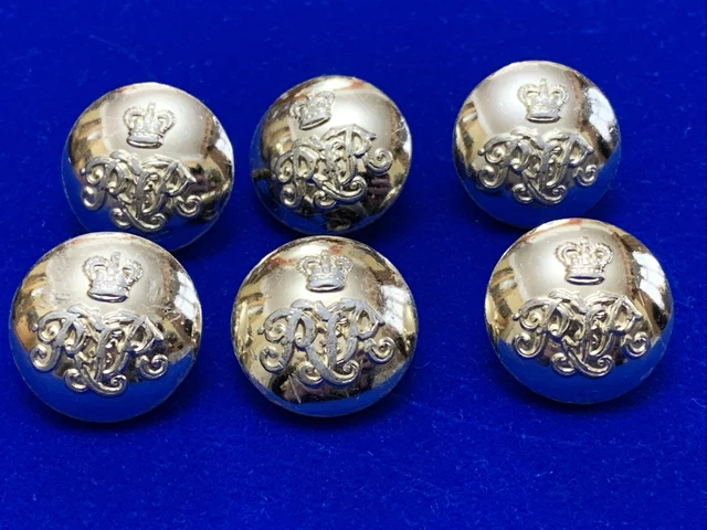 BRITISH ARMY ROYAL Tank Regiment RTR Buttons X 6 Staybrite Queens Crown ...