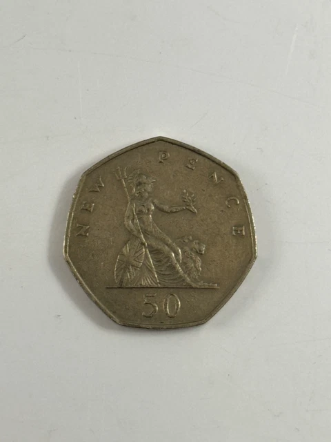 1970 BRITTANIA LARGE Old UK 50p Fifty Pence New Pence Coin £6.25 ...