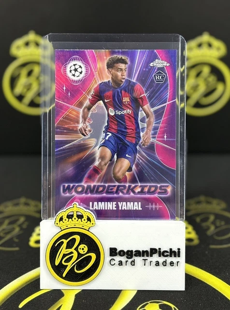 23/24 TOPPS CHROME UCC lame Yamal Wonderkids recrue #WK-3 Barcelone EUR ...