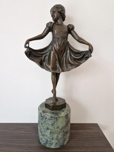 STATUETTE BRONZE JEUNE danseuse ballerine signée Preiss EUR 100,00 ...