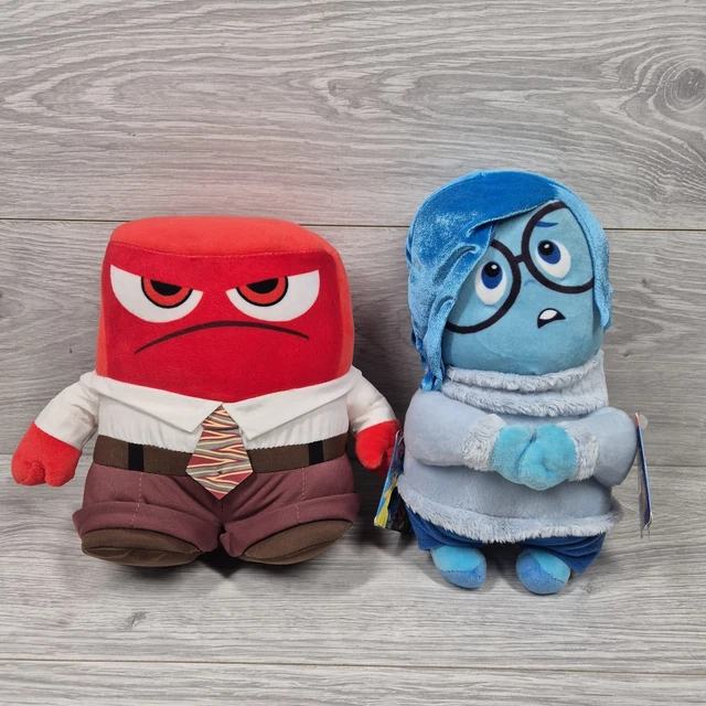 DISNEY PIXAR INSIDE Out Sadness & Anger Plush Soft Toy Bundle (10" Size ...