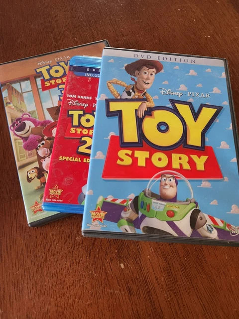 DISNEY PIXAR TOY STORY 1, 2, 3 MOVIES mix of DVD & BLU-RAY LOT OF 3 ...