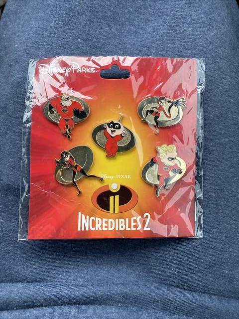 DISNEY PARK PIXAR THE INCREDIBLES 2 Pin Booster Pack Trading Set of 5 ...