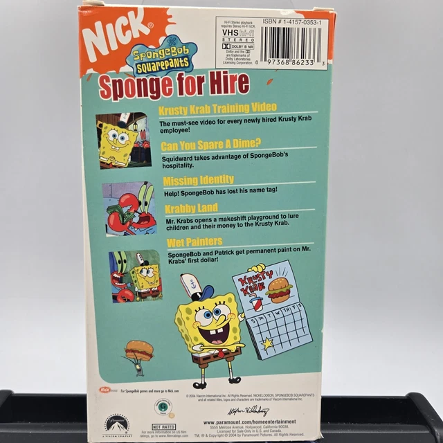 SPONGEBOB SQUAREPANTS: SPONGE for Hire (VHS, 2004, Paramount) 5 ...