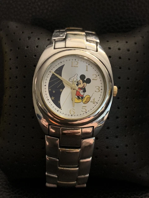 RARE VINTAGE SEIKO Disney Mickey Mouse Moonphase Watch Stainless Great ...