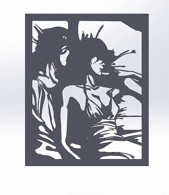 10 Dxf Cnc Parametric Cad File Women Kissing 4 Art Laser Cut Plasma
