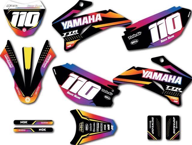 FULL CUSTOM GRAPHIC Kit Inject style Yamaha TTR 110 decals sticker kit ...