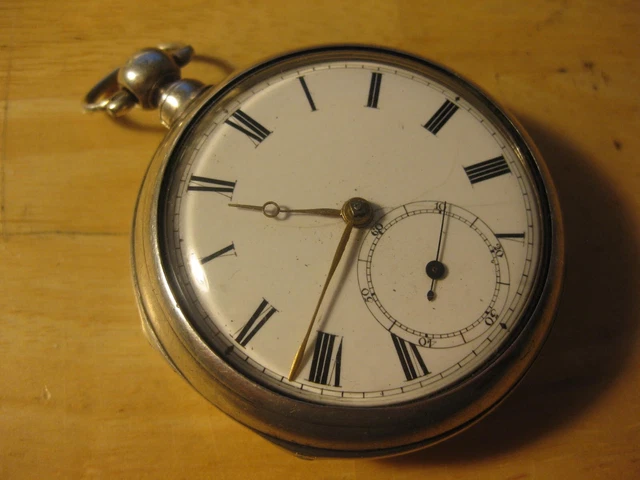 RARE LARGE 19TH Century Antique Pair Case Solid Silver Pocket Watch ...