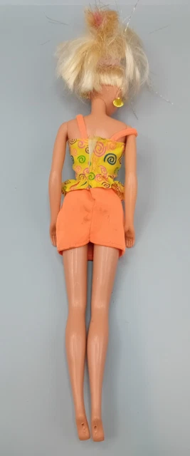 1970'S MATTEL INC BARBIE DOLL Vintage Orange Skirt Yellow Patterned Top ...