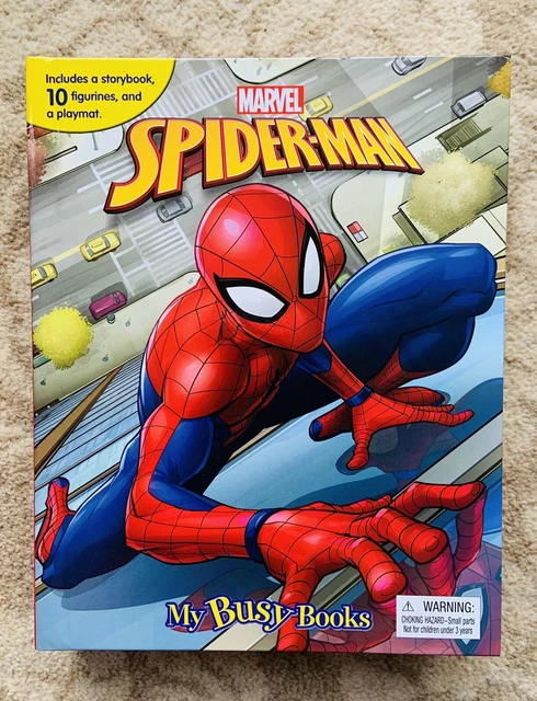 MARVEL SPIDERMAN MY Busy Books 10 Figurines, A Storybook and A PlayMat ...