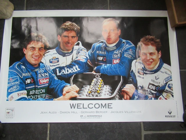 VINTAGE LARGE RENAULT Formula 1 Poster, Australian GP, Hill,Alesi ...