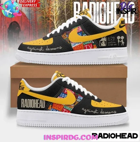 RADIOHEAD AGAINST DEMONS Limited Edition Fan Made Air Force 1 £90.08 ...